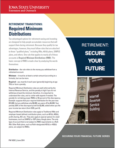 Retirement Transitions: Required Minimum Distributions -- Retirement ... Retirement Transitions: Required Minimum Distributions -- Retirement ...